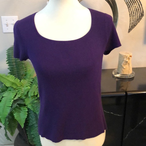 SPENCE | Tops | Sz S Short Sleeve Deep Purple Top | Poshmark